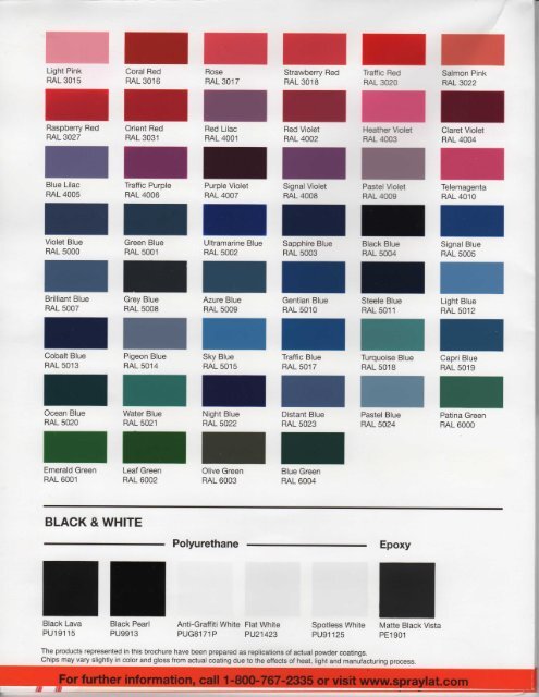 Spraylat Color Chart - Bsishutters.com