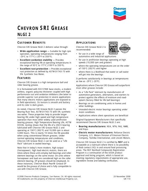 Chevron SRI Grease NLGI 2 - Alexis Oil