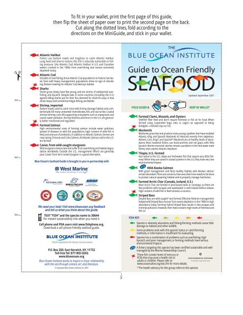 Seafood Guide - Blue Ocean Institute