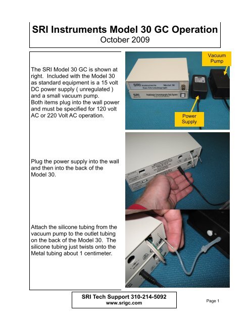 SRI Instruments Model 30 GC Operation