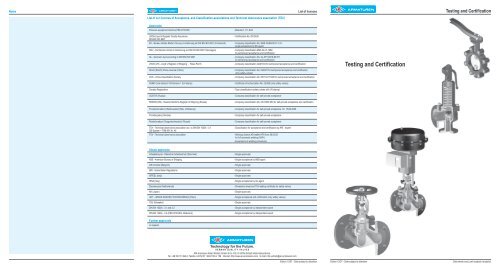 Testing and Certification - ARI Armaturen