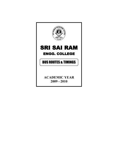 Bus Routes - Sri Sai Ram Engineering College