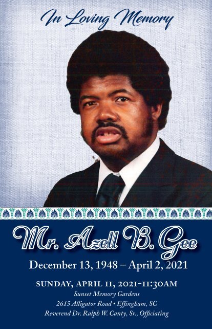 Azell Gee memorial Program