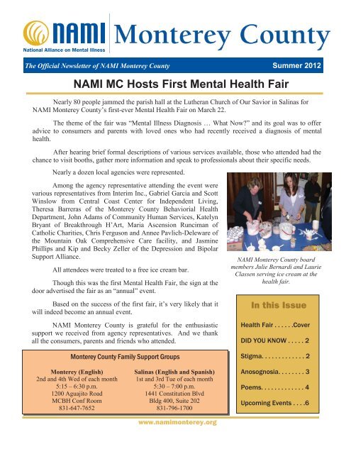 NAMI MC Hosts First Mental Health Fair - NAMI Monterey County