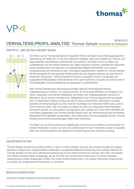 VERHALTENS-PROFIL-ANALYSE: Thomas Sample