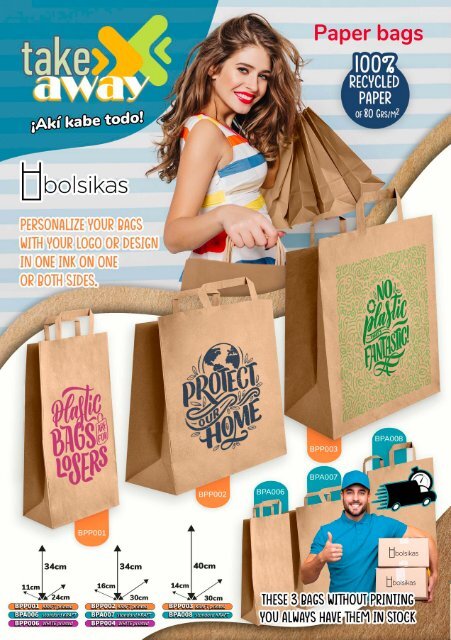Flyer TAKE AWAY PAPER BAGS WITH HANDLE