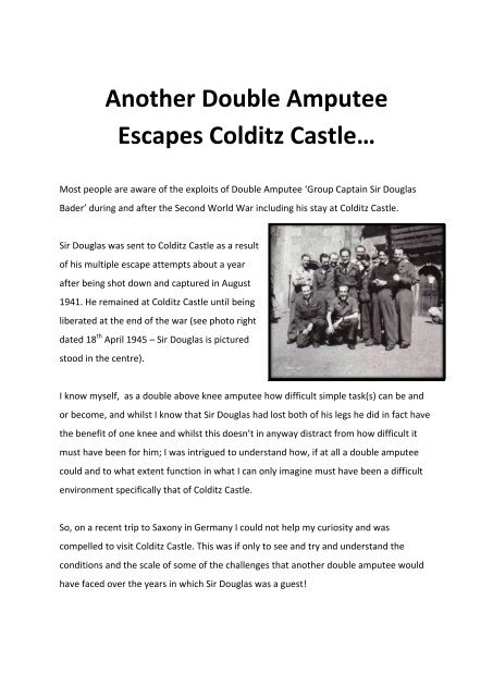 Another Double Amputee Escapes Colditz Castle - The Douglas ...