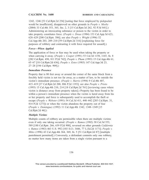 CALCRIM No. 1600 ROBBERY