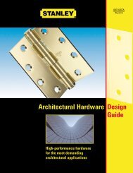 Stanley Architectural Hardware Catalog - General Hinge Information