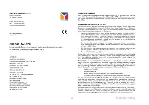 Instruction for Use - Orgentec