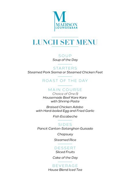 Madison Lunch Set Menu QR Code
