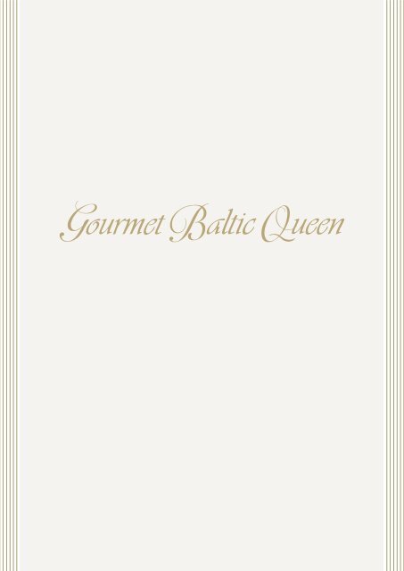 Baltic Queen Gourmet menu Spring-Summer 2021
