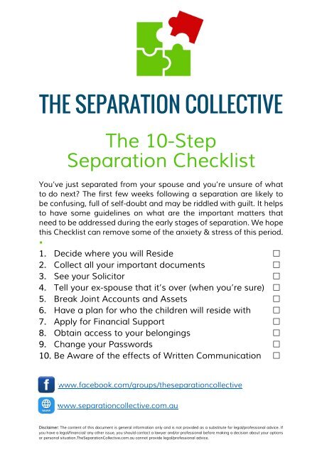 The 10 Step Separation Checklist