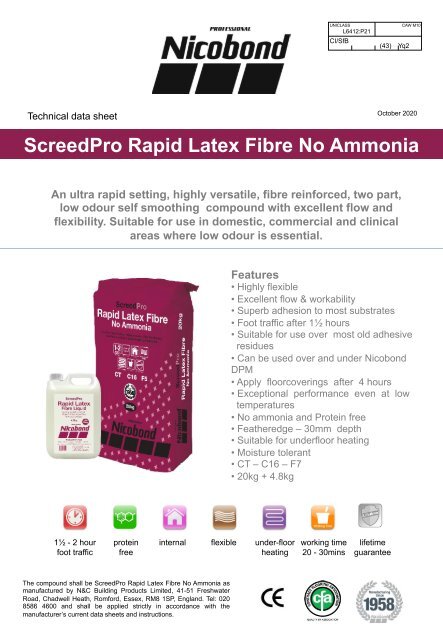 Nicobond Screedpro Rapid Latex Fibre No Ammonia TDS