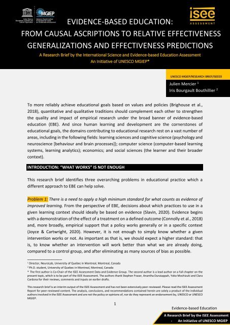 Evidence-Based Education