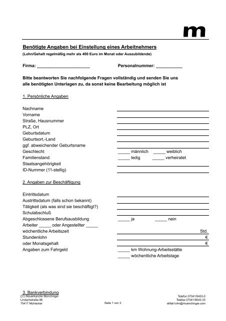 Anmeldung Arbeitnehmer, PDF