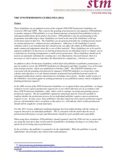 STM Permissions Guidelines 2012