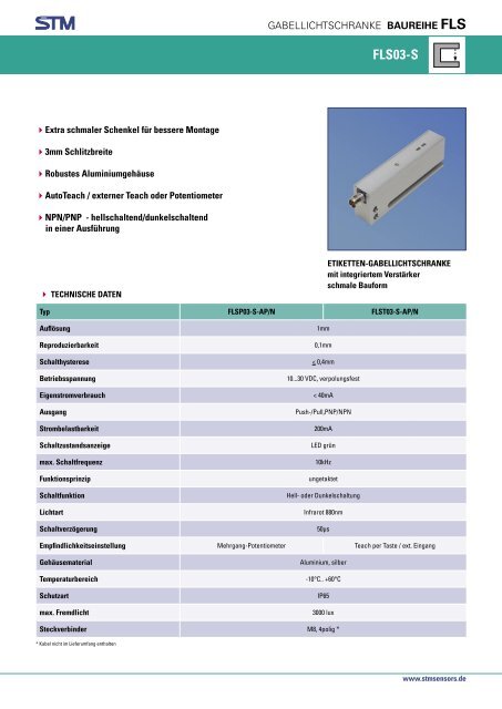 FLS03-S - STM Sensors