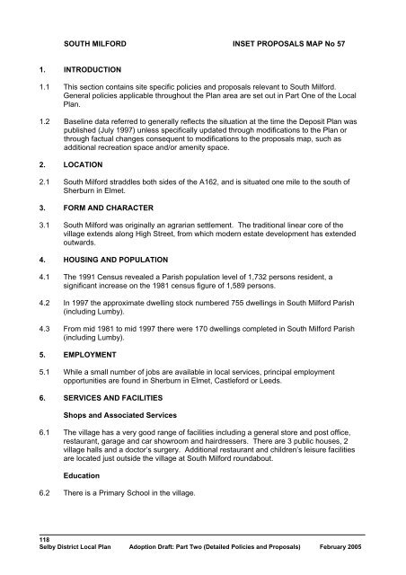 Selby District Local Plan - Selby District Council