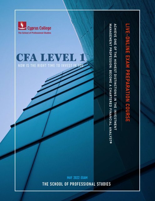 CFA Level 1 Live Online Instructor Led Exam Preparation Course | Μay ...