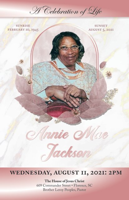 Annie Mae Jackson Memorial Program