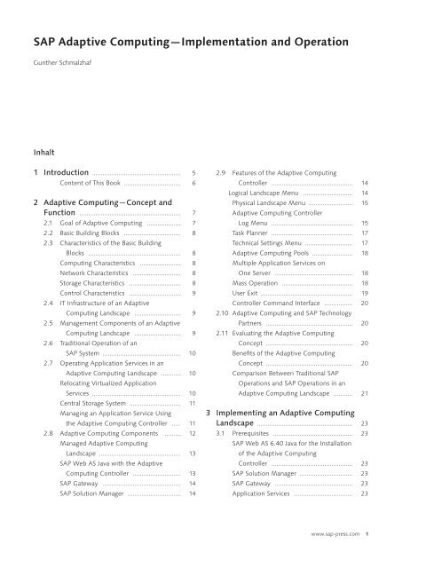 Sap Adaptive Computing—implementation And Operation Sap Hefte