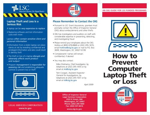 How to Prevent Computer Laptop Theft or Loss - Legal Services ...