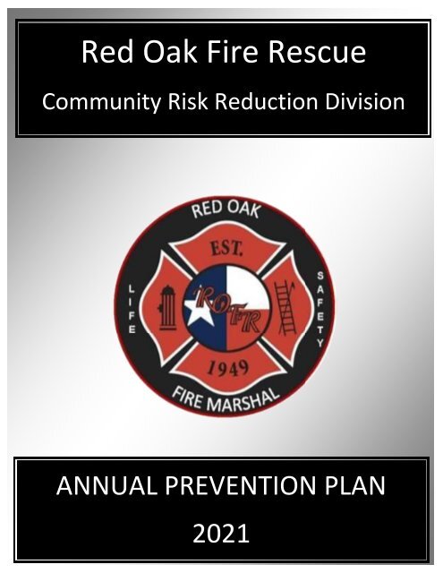 2021 Community Risk Reduction Annual Prevention Plan