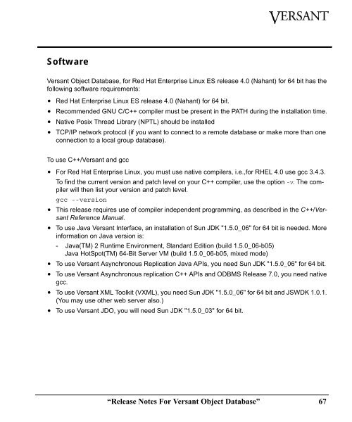 Software Versant Object D