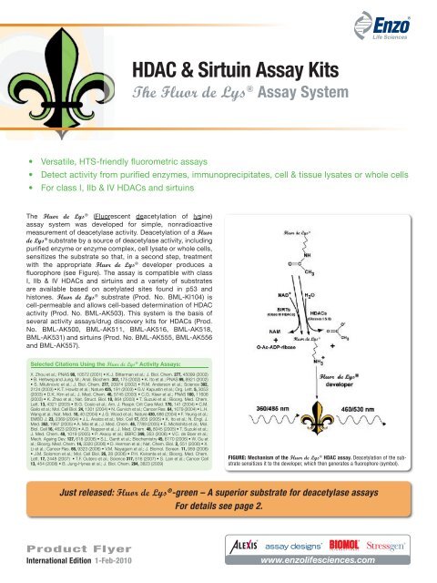 HDAC & Sirtuin Assay Kits - Enzo Life Sciences