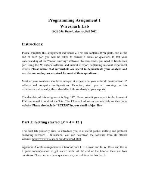 Programming Assignment 1 Wireshark Lab - SyNRG Programming Assignment 1 Wireshark Lab - SyNRG
