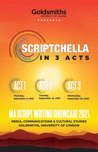 Goldsmiths MA Script Writing 2020-21 Showcase: Scriptchella