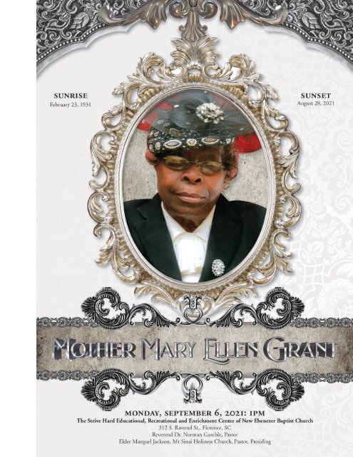 Mother Mary Grant Memorial Program