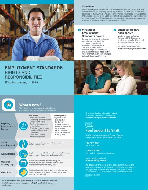 Alberta Employment Standards Poster