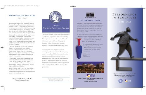 performance in sculpture - David A.Straz, JR. CENTER for the ...