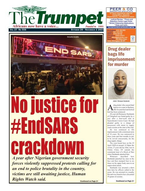 The Trumpet Newspaper Issue 556 (October 20 - November 2 2021)