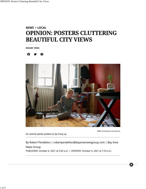 OPINION Posters Cluttering Beautiful City Views