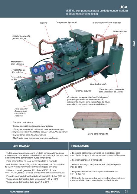UNIDADE CONDENSADORA A AGUA - RAC BRASIL