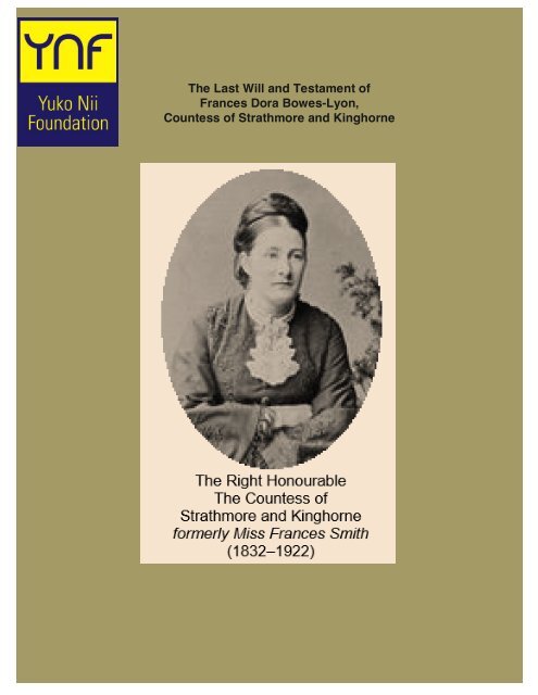 Last Will and Testament of Dowager Lady Strathmore