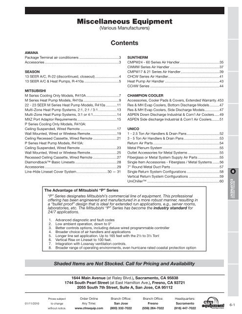 Miscellaneous Equipment - CFM Equipment