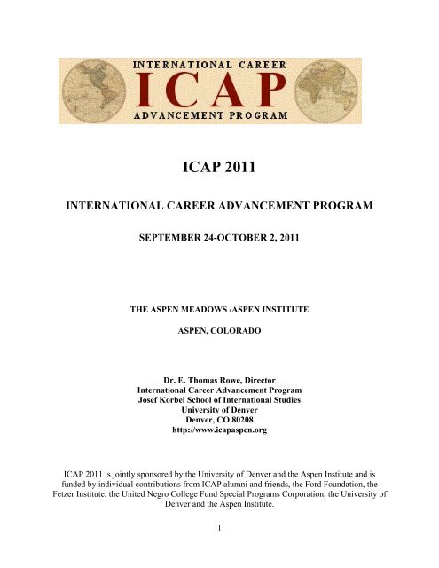 ICAP 2011 - International Career Advancement Program