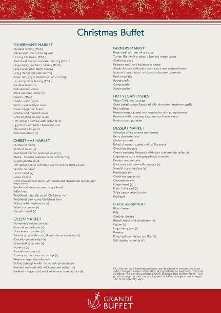 Grande Buffet Christmas Dinner Menu 2021 TUST - eng