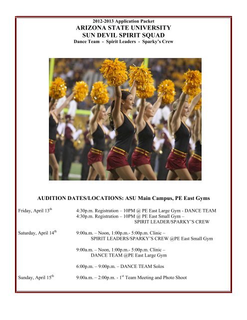 Arizona state university sun devil spirit squad - School of Music ...