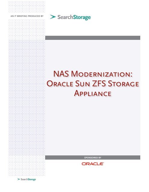 NAS Modernization: Oracle Sun ZFS Storage Appliance
