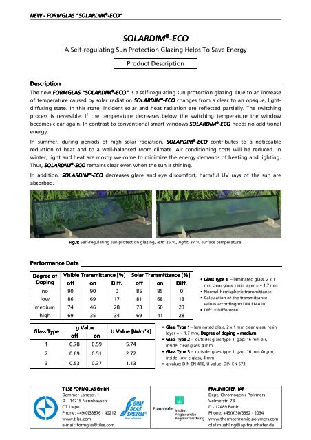 SOLARDIM®-ECO - Thermochromic Polymers