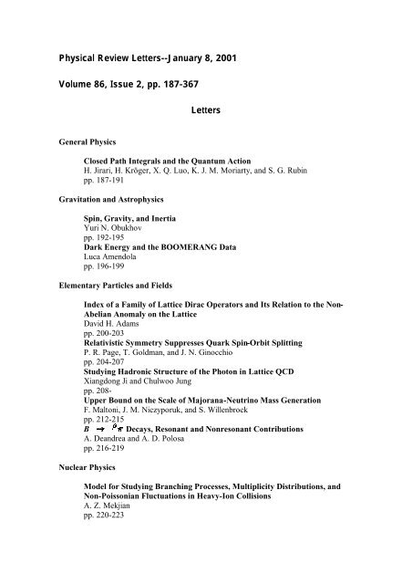 Physical Review Letters--