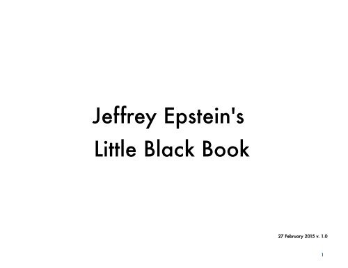 Jeffrey Epstein's Little Black Book