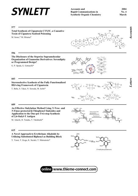 SYNLETT - Thieme Chemistry