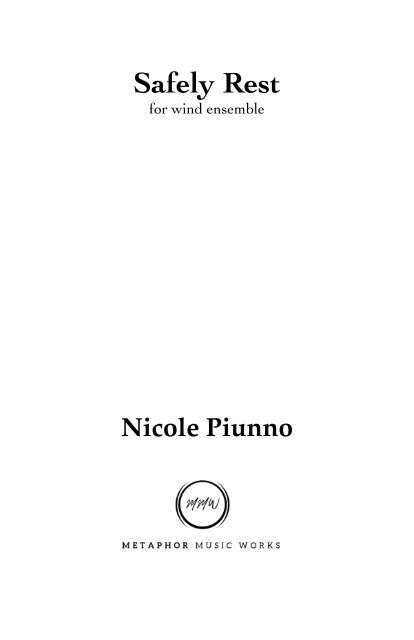 Safely Rest for wind ensemble SCORE - Score