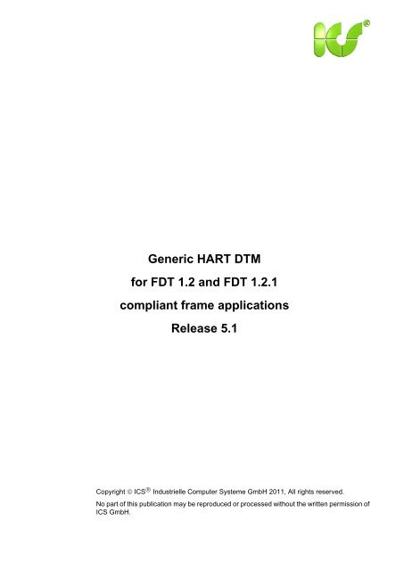 Generic HART DTM for FDT 1.2 and FDT 1.2.1 ... - ICS GmbH